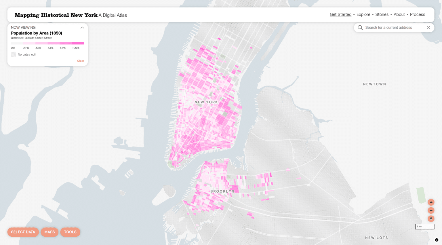 Vector Beeswarm Dot Density with Mapping Historical New York | Stamen
